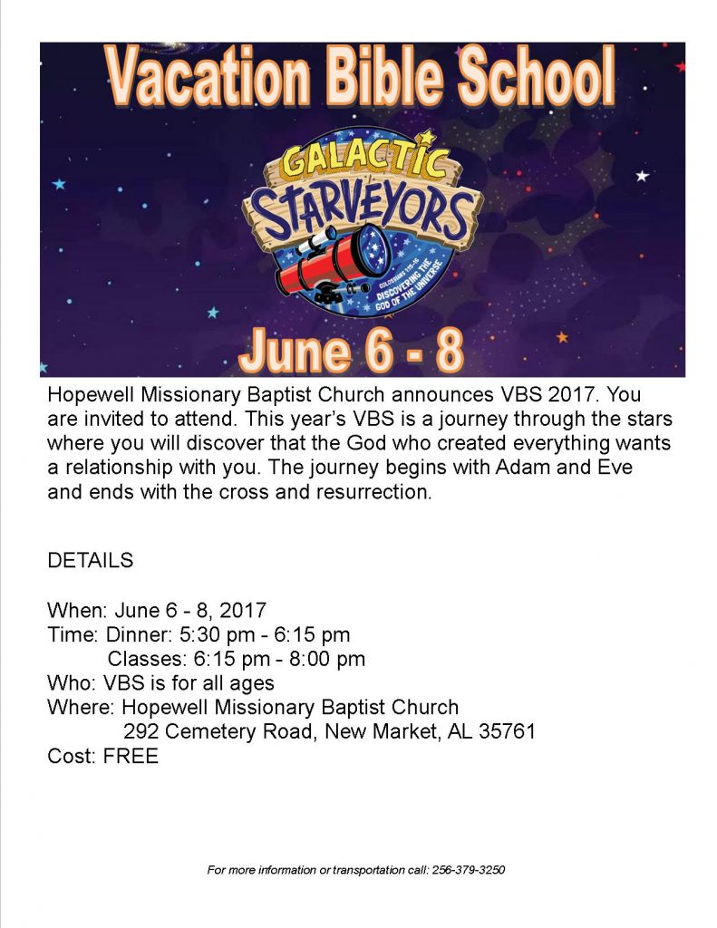 Vacation Bible School – Hopewell Missionary Baptist Church